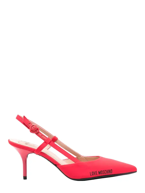 Moschino 75mm Logo-print Pumps - Red