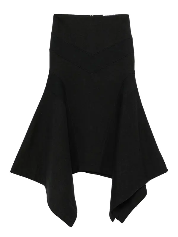 Attico Panelled Midi Skirt - Black