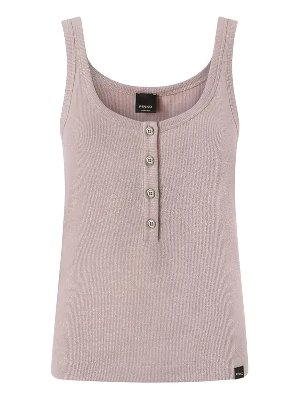 Pinko Button Placket Tank Top - Pink