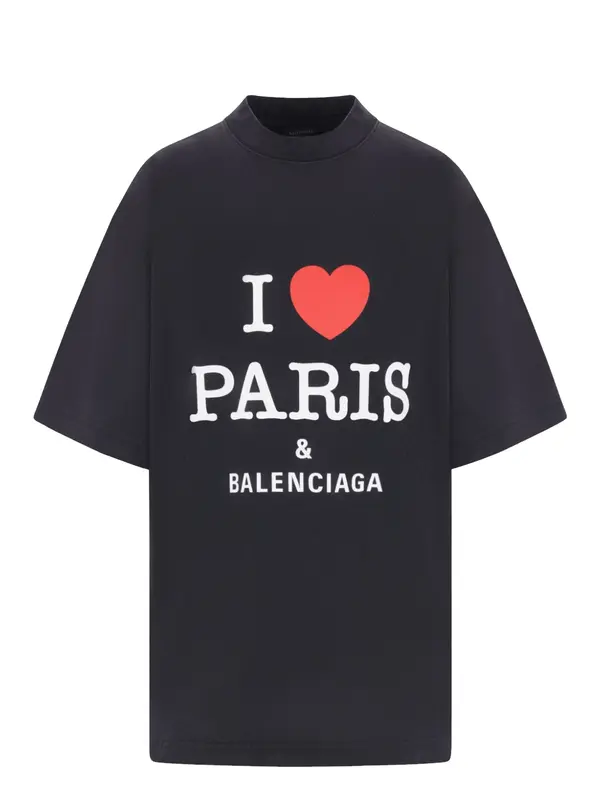 Balenciaga I Love Paris' T-shirt - Black
