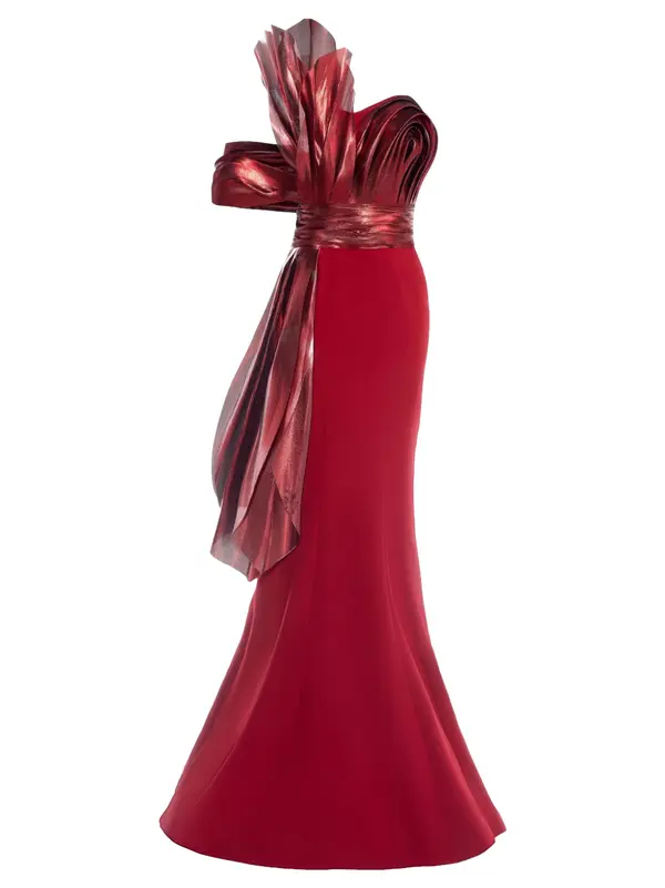 GABY CHARBACHY Asymmetric Gown - Red