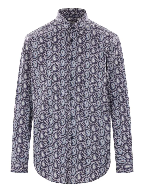 Etro Paisley-print Poplin Shirt - Blue