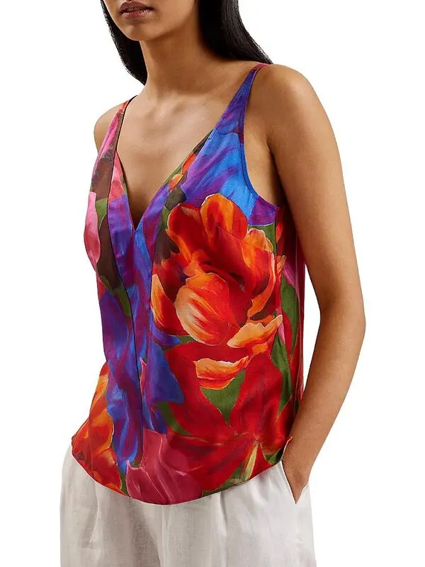 Ted Baker London Atheri Printed V-neck Cami Top - Multicolor