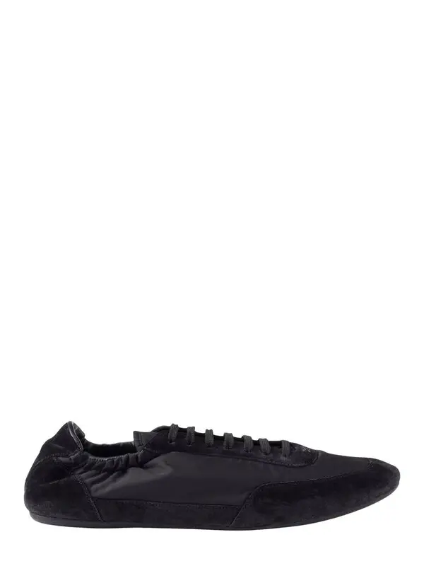 Prada Re-nylon And Suede Sneakers - Black