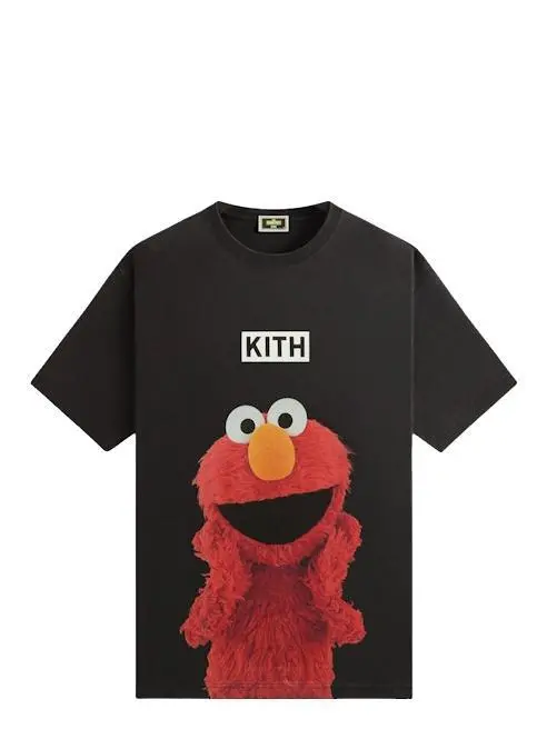 Kith X Sesame Street Elmo Tee Shirt - Black