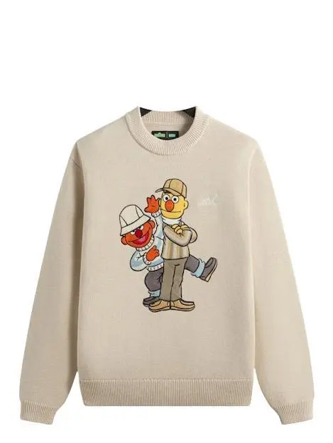 Kith X Sesame Street Bert & Ernie Crewneck Sweater - Sandy Heather