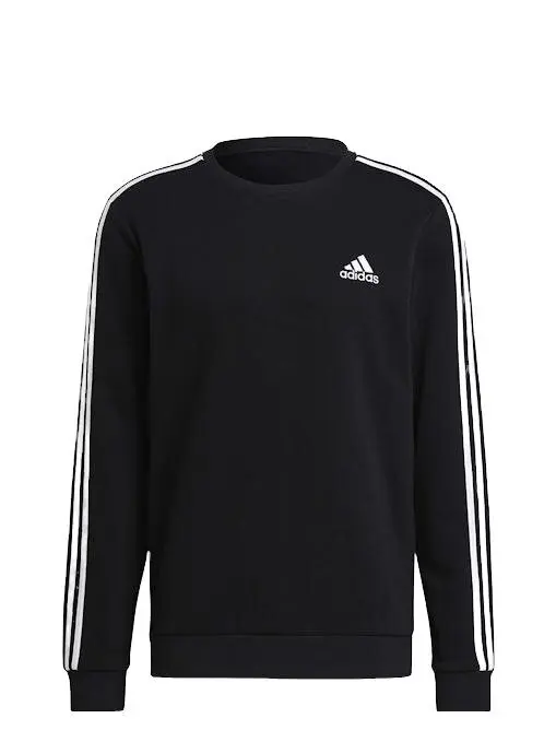 Adidas Essentials Fleece 3-stripes Sweatshirt - Black/white