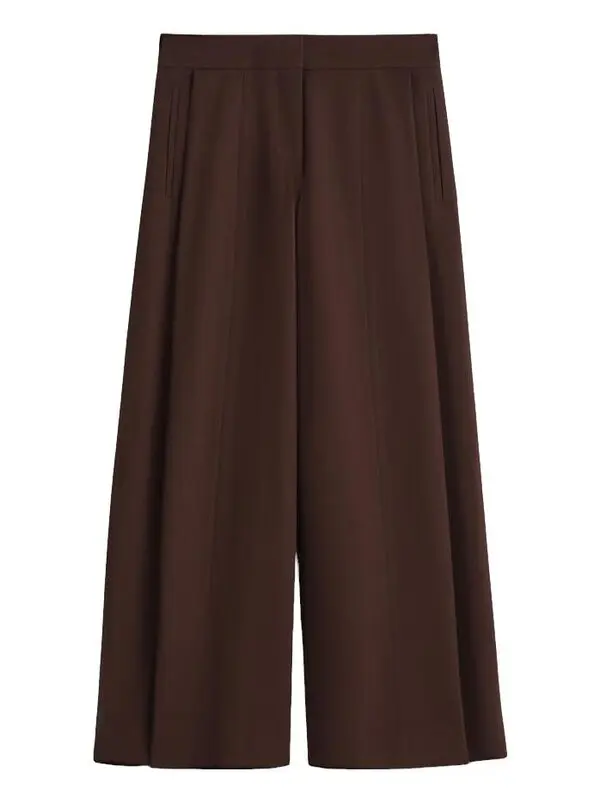 Cos Relaxed Wool-blend Wide-leg Pants - Red