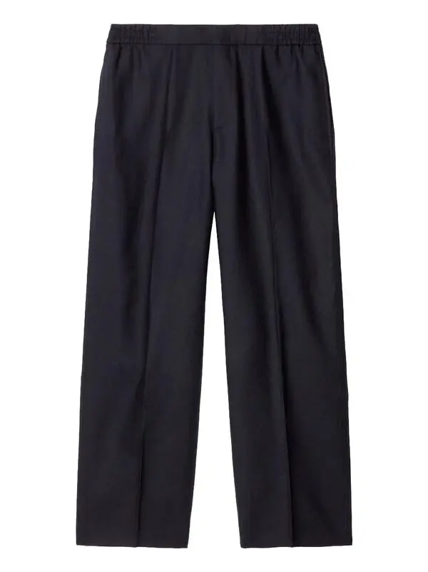 Cos Tailored Wool-flannel Straight-leg Track Pants - Navy