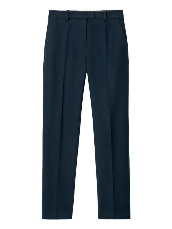 Cos Cotton Slim-leg Trousers - Navy