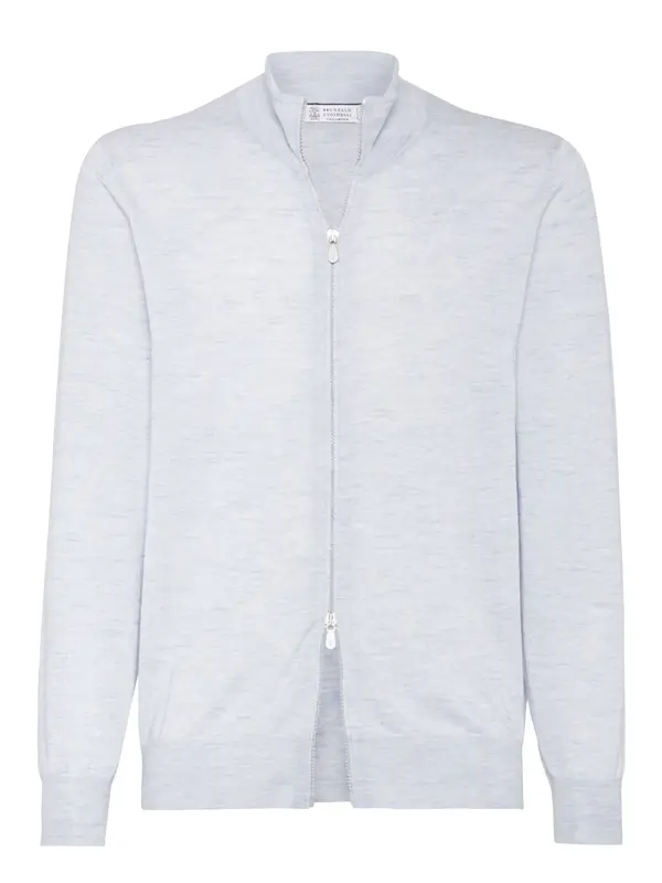 Brunello Cucinelli Zipped Cardigan - Blue