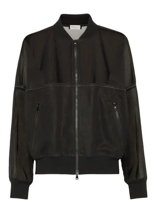 Brunello Cucinelli Monili Bomber Jacket - Black