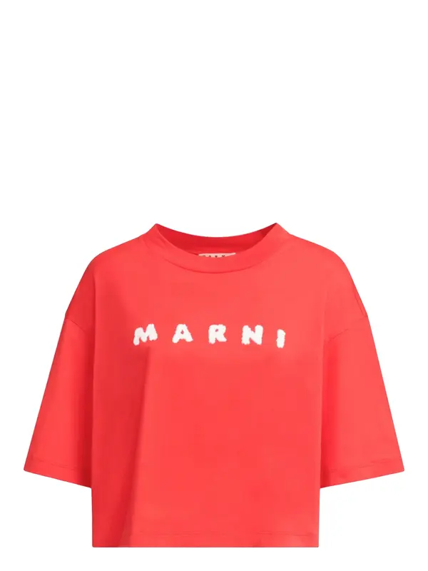 Marni Cotton Cropped T-shirt - Red