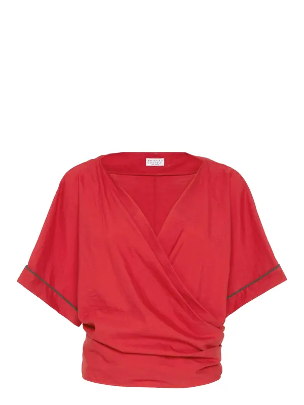 Brunello Cucinelli Monili-detail Blouse - Red