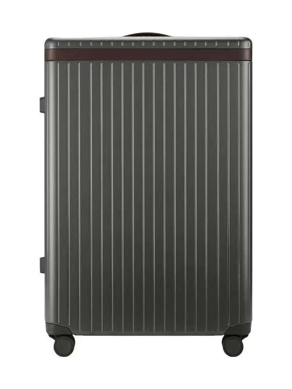 CARL FRIEDRIK The Large Check-in Zipped Suitcase - Grey / Chocolate