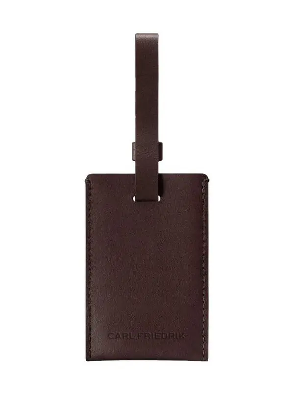 CARL FRIEDRIK Leather Luggage Tag - Chocolate