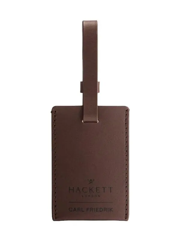 CARL FRIEDRIK Leather Luggage Tag - Chocolate/hackett