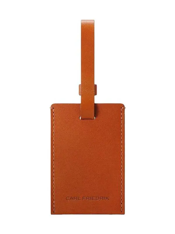 CARL FRIEDRIK Leather Luggage Tag - Cognac