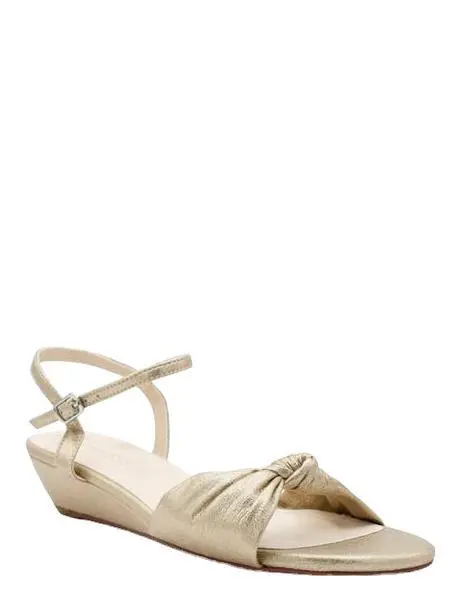 TOUCH UPS Rose Ankle Strap Wedge Sandal - Champagne