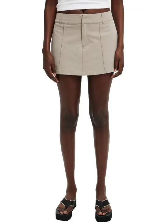 COTTON ON Luis Suiting Mini Skirt - Taupe Marle