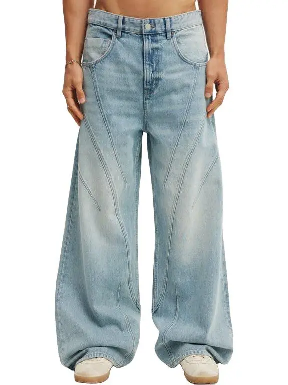 COTTON ON Super Baggy Balloon Jean - Seam Vision Blue