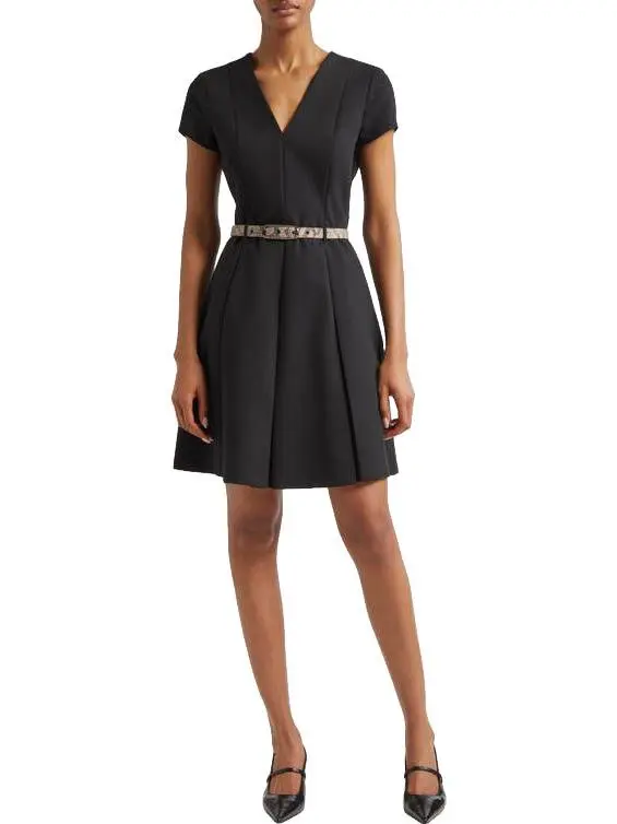 Emporio Armani Emma Belted Mini Dress - Solid Black
