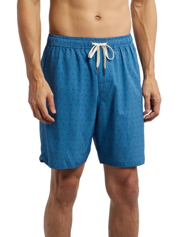 FAIR HARBOR The Anchor 8-inch Swim Trunks - Electric Blue Geo