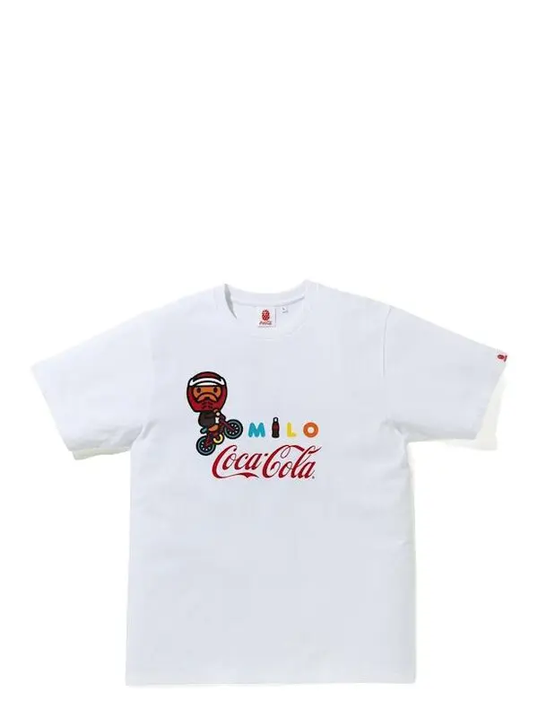 A BATHING APE X Coca Cola Milo Bmx Tee Shirt - White