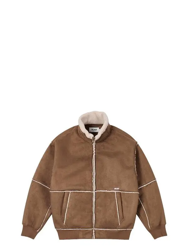 PALACE Sherpa Faux Suede Funnel - Caked Brown