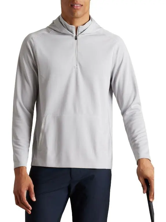 RHONE Clubhouse Performance Quarter Zip Hoodie - Sleet Gray