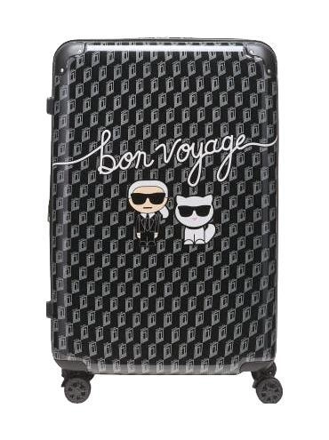 Karl Lagerfeld Bon Voyage Upright Suitcase - Black/grey