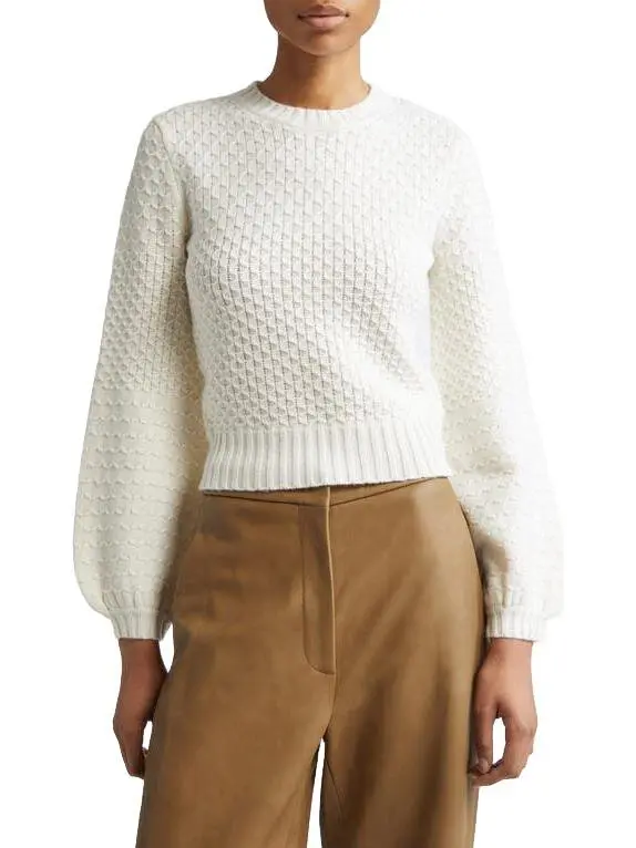 Max Mara Elvira Wool & Cashmere Crewneck Sweater - White