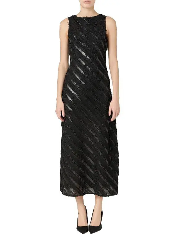 Endless Rose Sequin Stripe Maxi Dress - Black