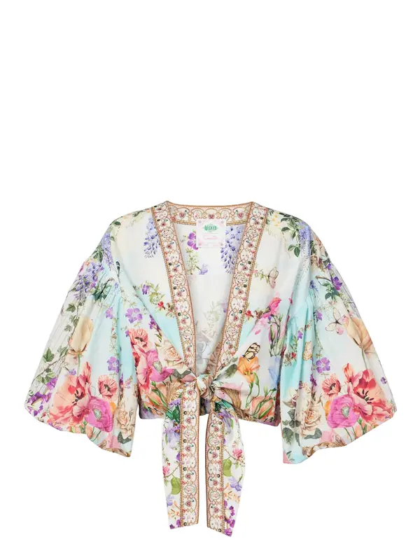 Camilla Tie-front Crop Top - Multicoloured