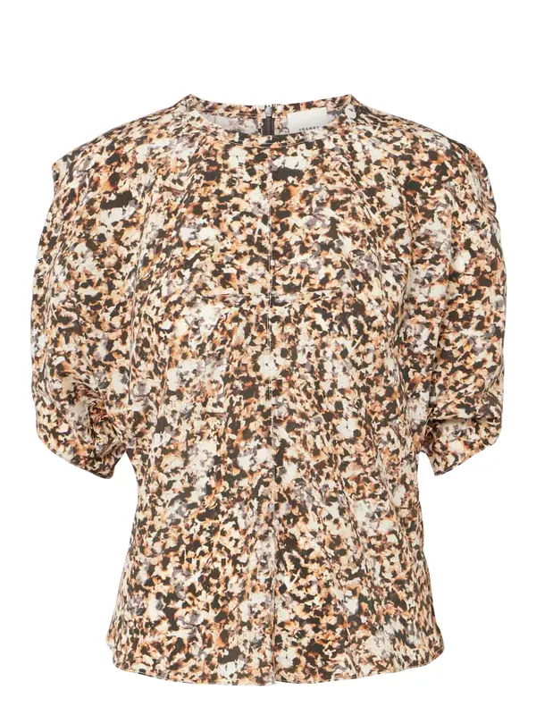 Isabel Marant Étoile Karlita Printed Silk-blend Blouse - Neutrals