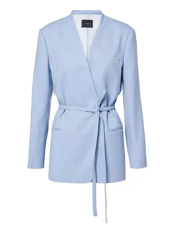 JOSEPH Victor Wool Crepe Jacket - Blue