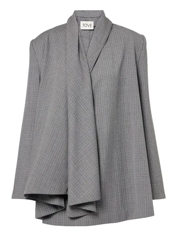 Tove Ren Wool Draped Jacket - Grey