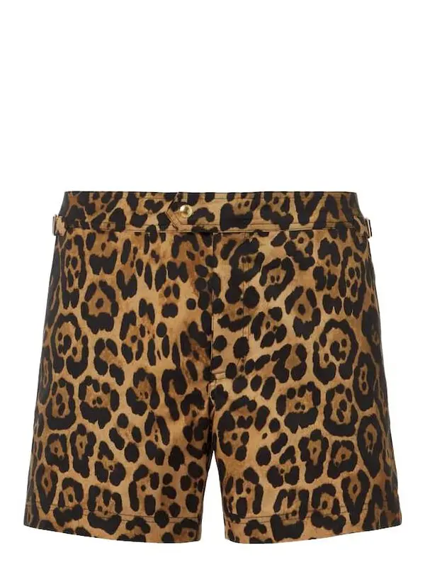 TOM FORD Leopard-print Swim Trunks - Multicoloured