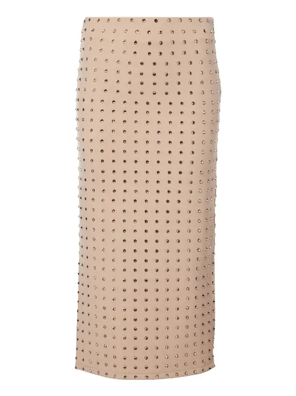 Sportmax Nome Crystal-embellished Midi Skirt - Beige