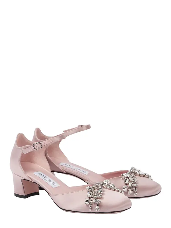 JIMMY CHOO Verity 45 Embellished Pumps - Pink