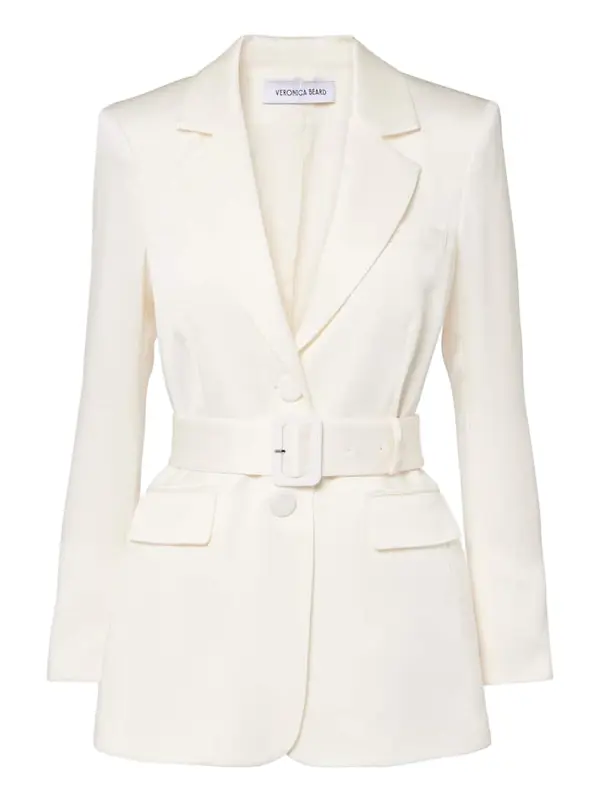 Veronica Beard Ryanne Belted Blazer - White