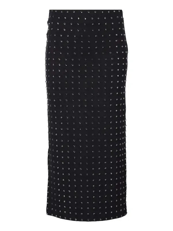 Sportmax Nome Crystal-embellished Midi Skirt - Black