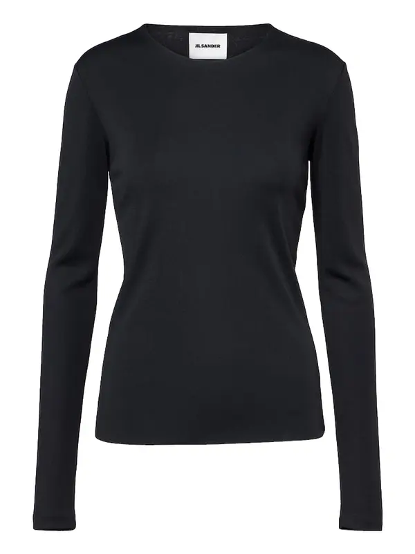 JIL SANDER Jersey Top - Black