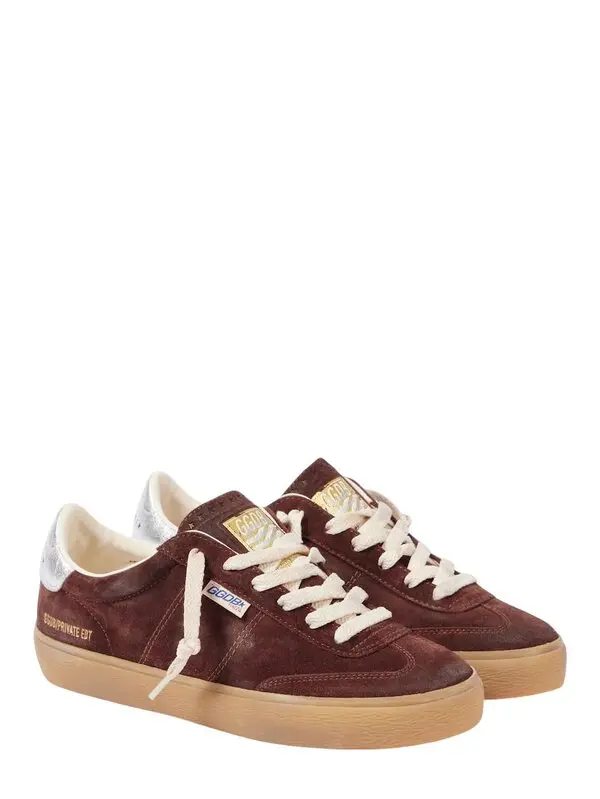 GOLDEN GOOSE Soul Star Suede Sneakers - Burgundy