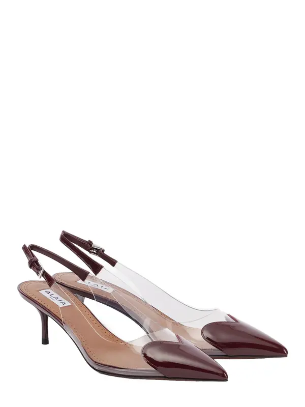 Alaïa Le Cœur Leather Slingback Pumps - Burgundy