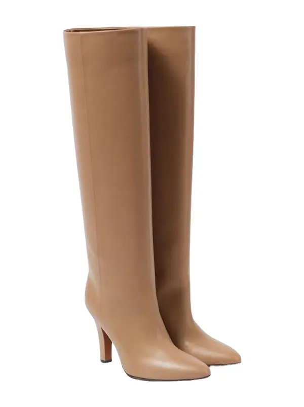 THE ROW Prudens Leather Knee-high Boots - Beige