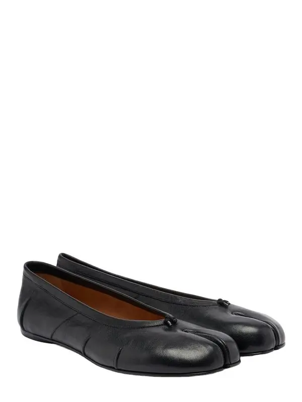 MAISON MARGIELA Tabi Leather Ballet Flats - Black