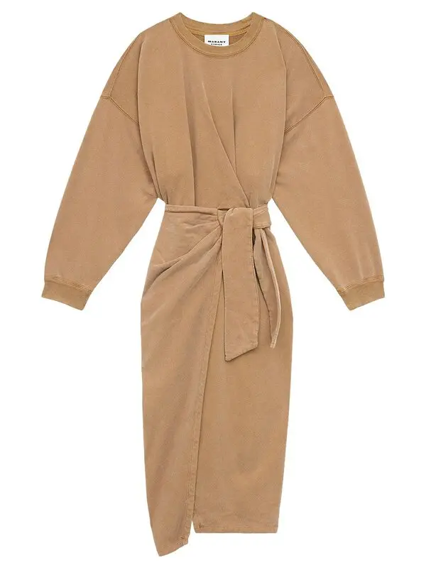 MARANT ETOILE Sandrina Wrap Dress - Caramel