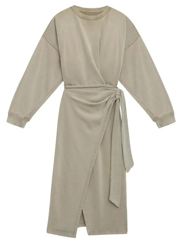 MARANT ETOILE Sandrina Wrap Dress - Light Khaki