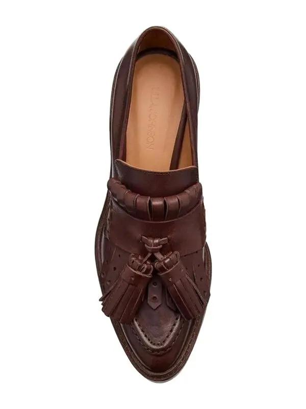 Ulla Johnson Fiona Leather Heeled Loafers - Brown
